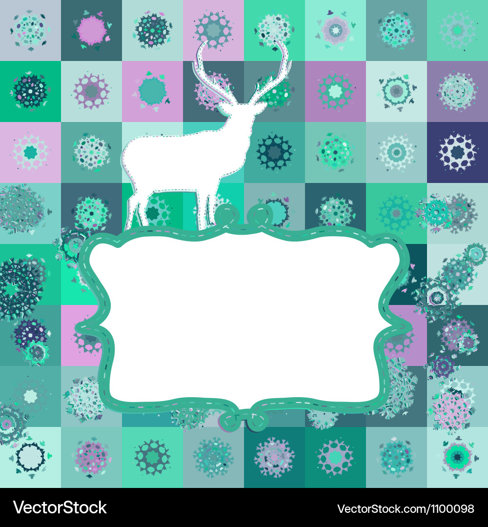 Christmas deer template card eps 8 Royalty Free Vector Image