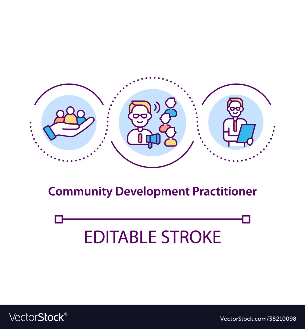 Community development practitioner concept icon Vector Image