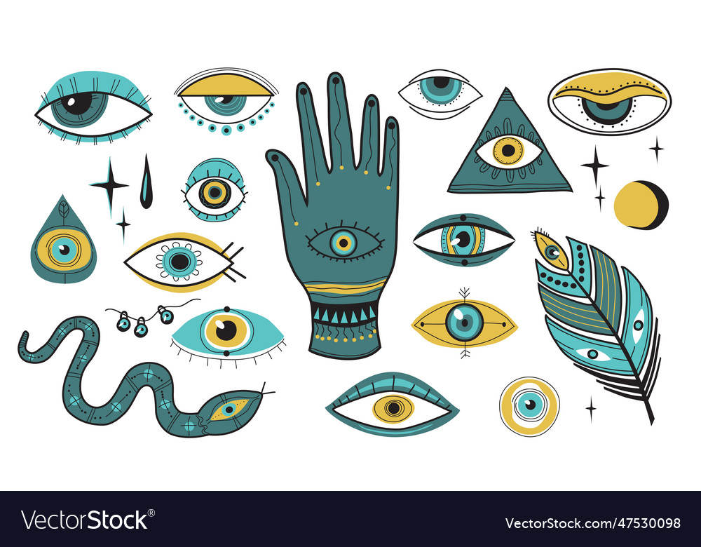 Evil eye set Royalty Free Vector Image - VectorStock