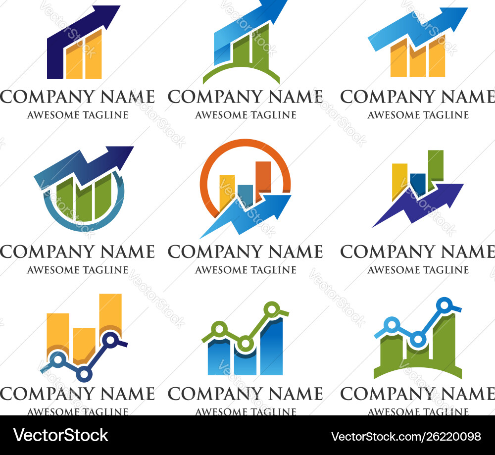 Financial market logo Royalty Free Vector Image