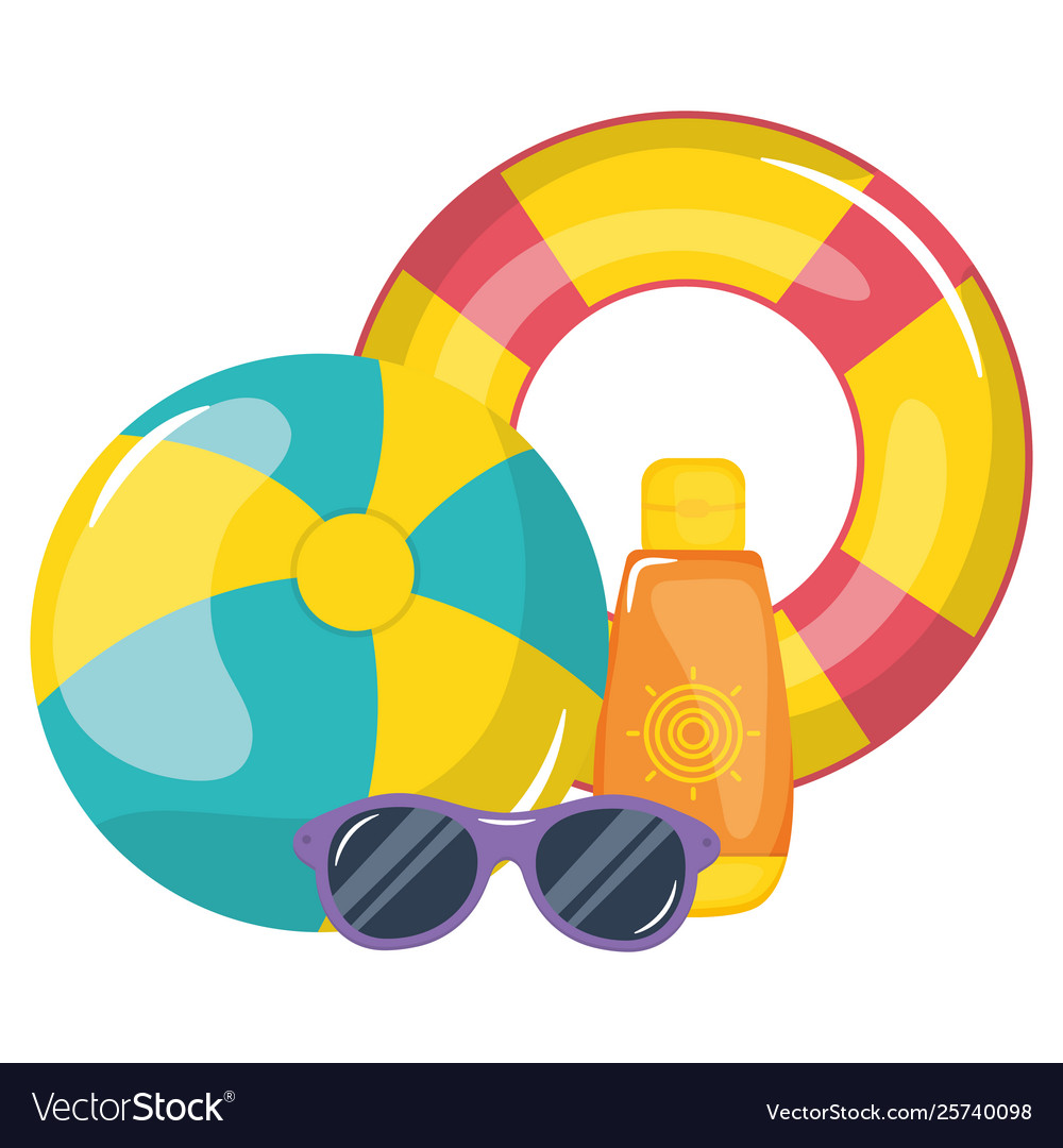 Float lifeguard with blocker solar and sunglasses Vector Image
