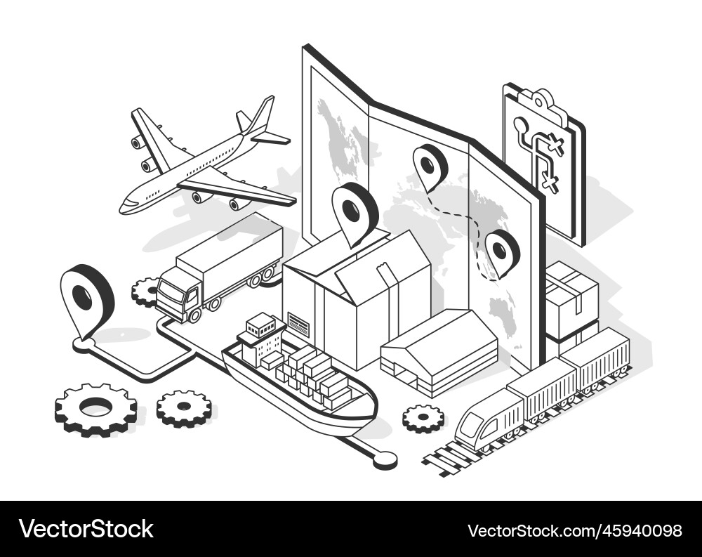 Global logistics banner Royalty Free Vector Image