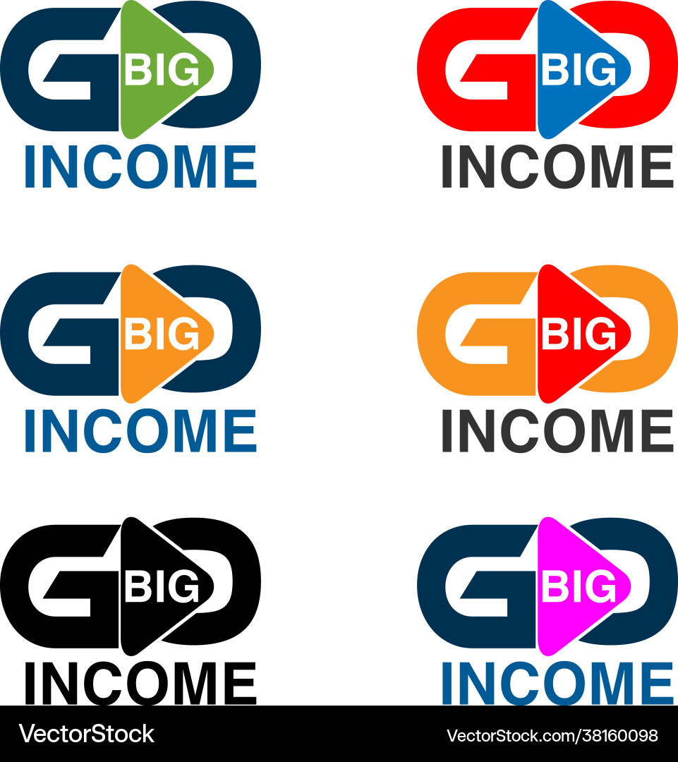 Go big income with triangle icon Royalty Free Vector Image