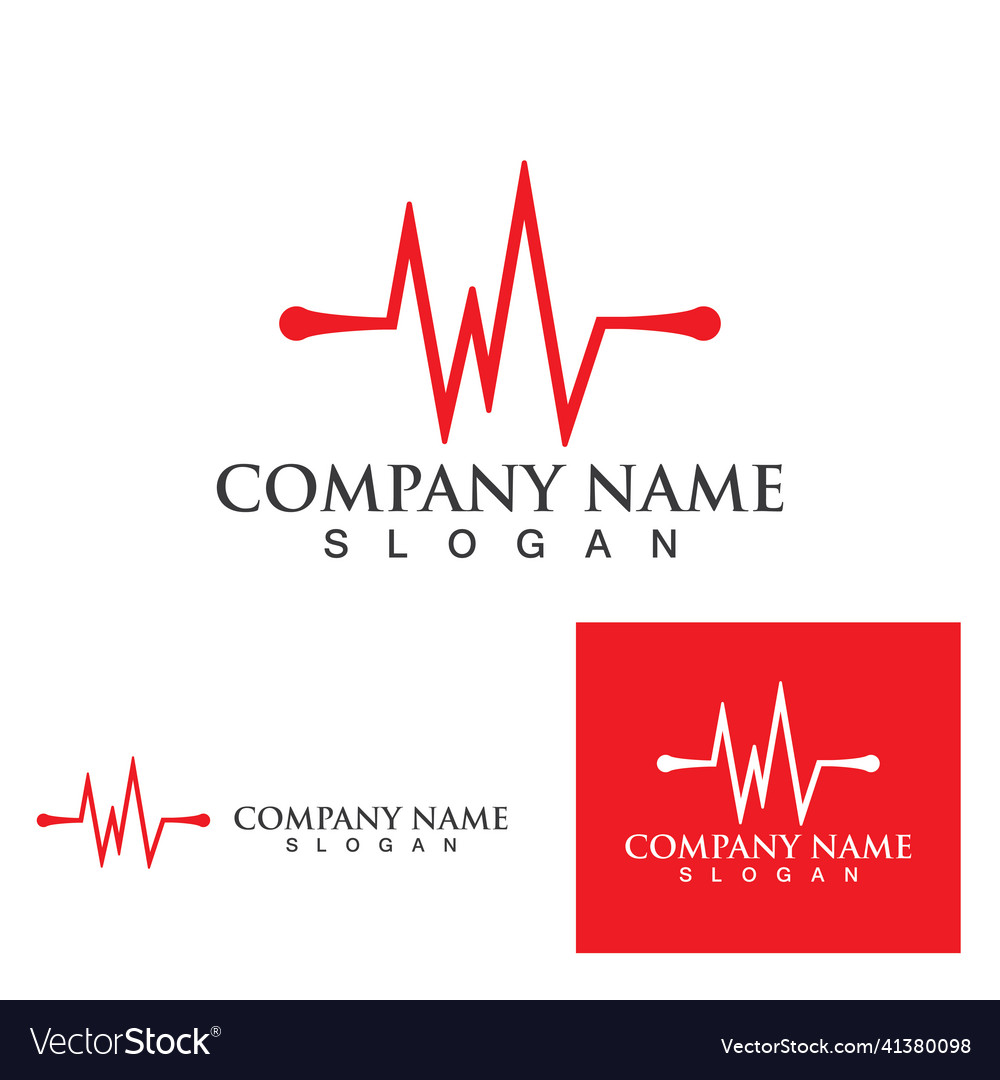 Heart beat logo and symbol image Royalty Free Vector Image