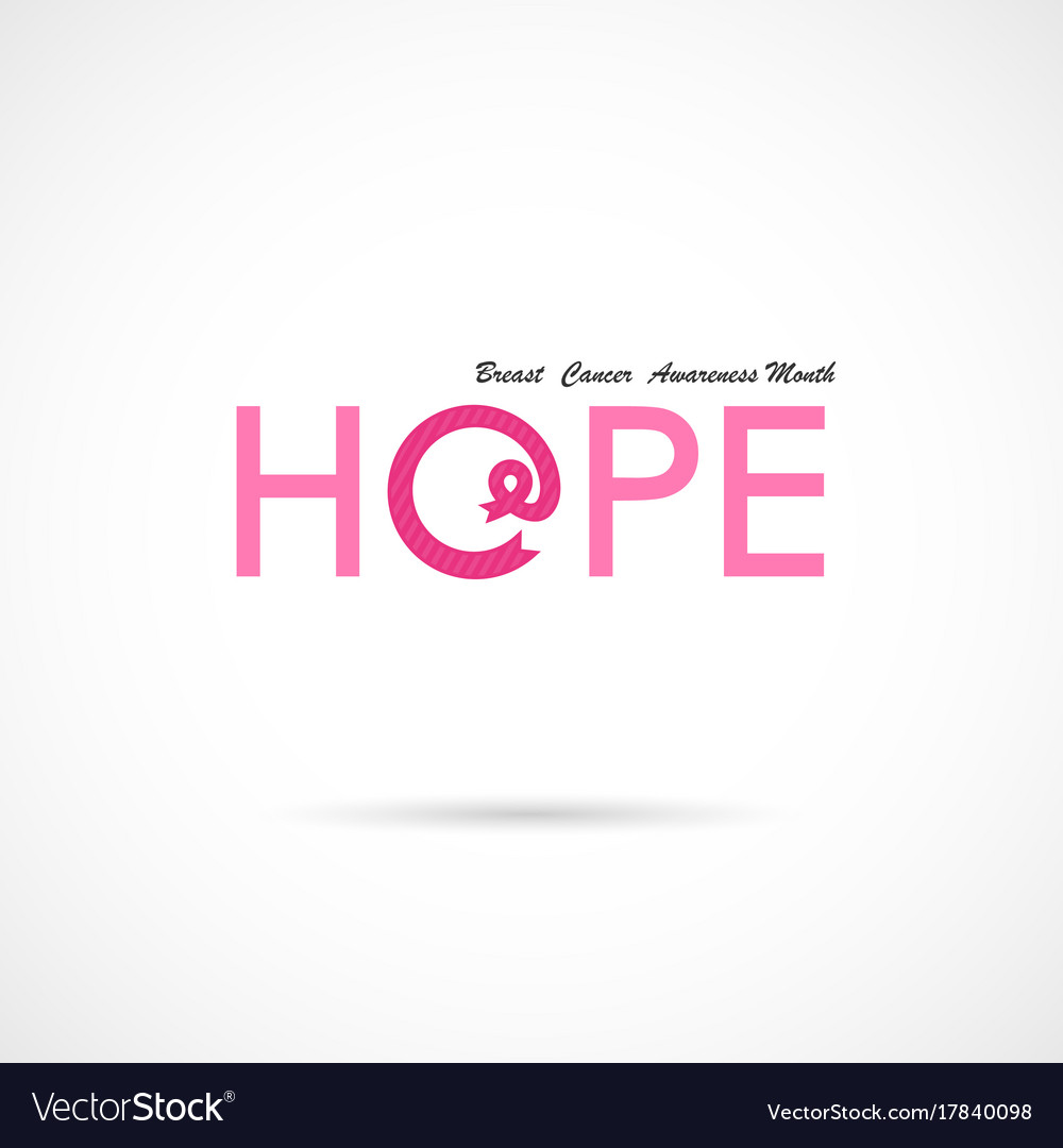 Hope Word Iconbreast Cancer October Awareness Vector Image