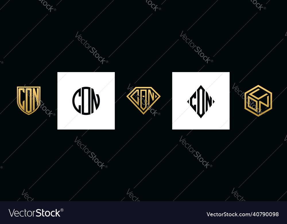 Initial letters con logo designs bundle Royalty Free Vector