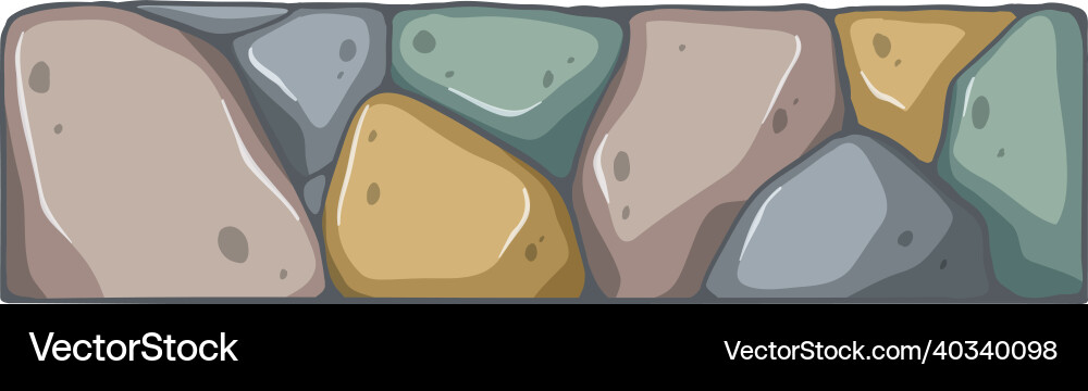 Isolated stone brick in cartoon style Royalty Free Vector