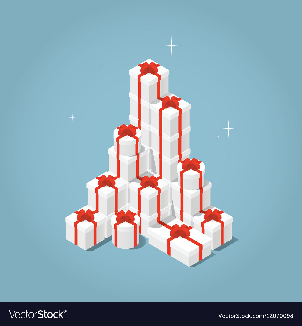 Isometric present boxes Royalty Free Vector Image