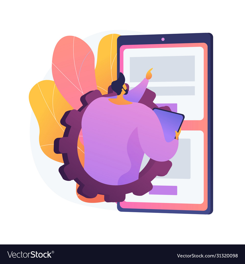 Mobile app development courses concept Royalty Free Vector