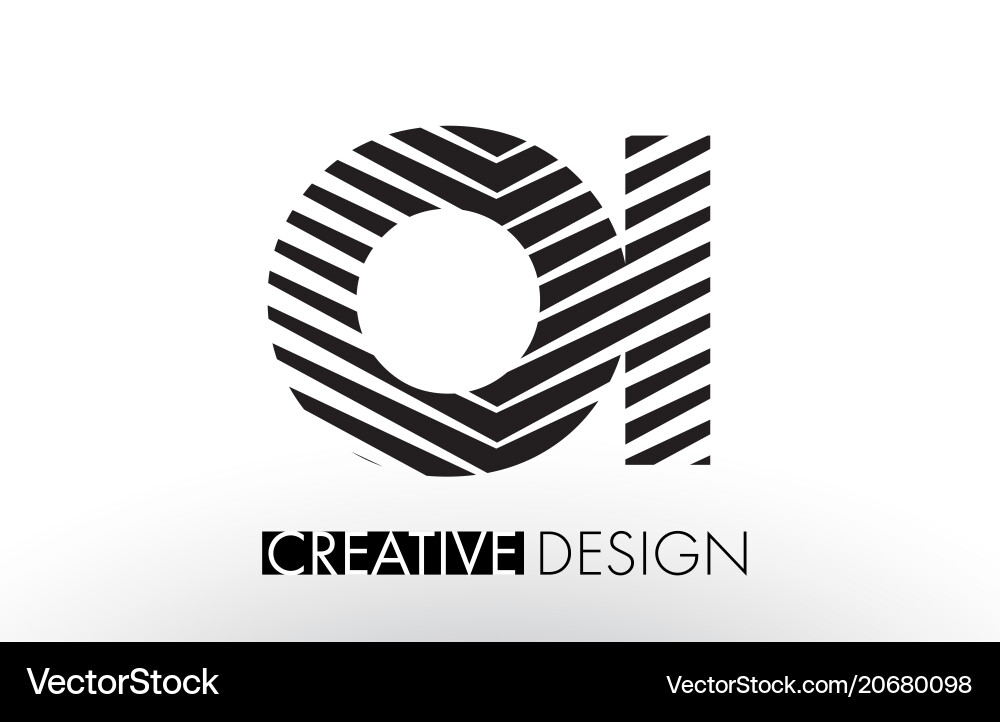 Oi o i lines letter design with creative elegant Vector Image