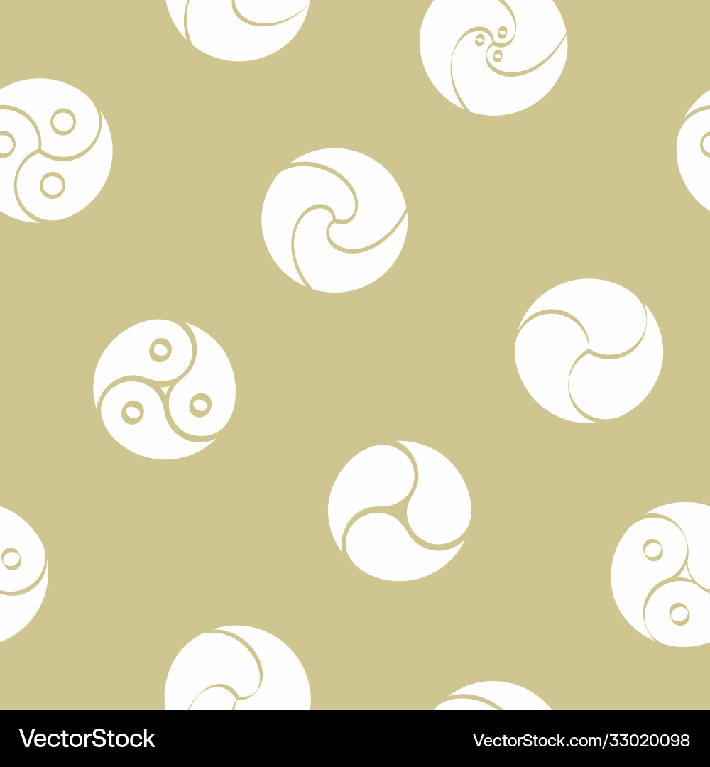 Seamless pattern with gankyil tibetan symbol Vector Image