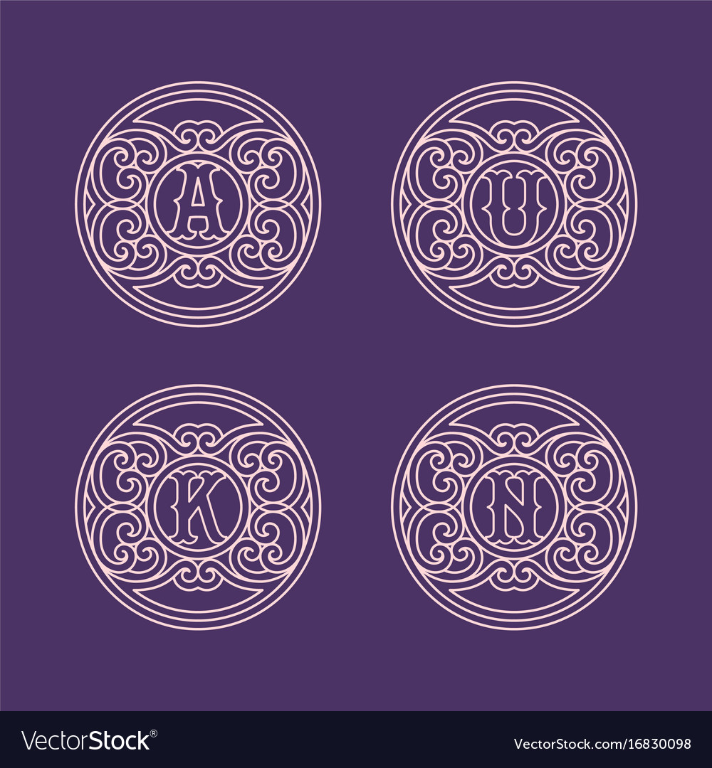 Set monograms Royalty Free Vector Image - VectorStock