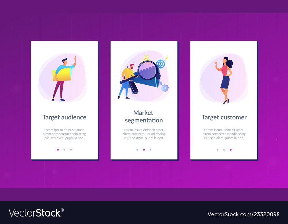 Target group app interface template Royalty Free Vector
