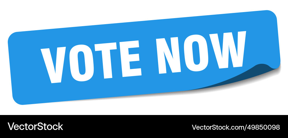 Vote now sticker vote now label Royalty Free Vector Image
