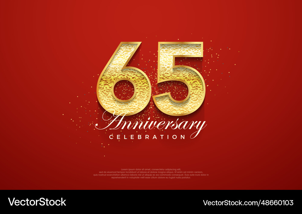65th anniversary number for a birthday Royalty Free Vector