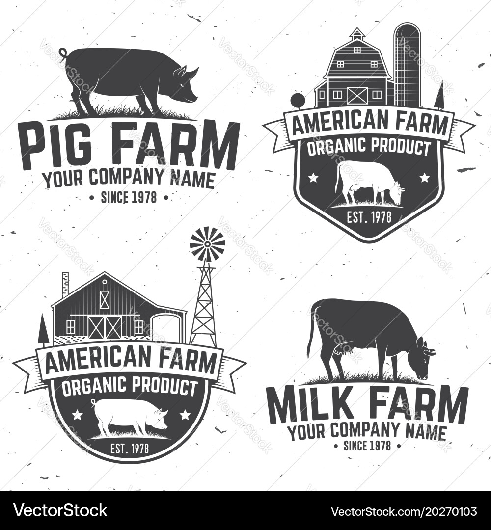 American farm badge or label Royalty Free Vector Image
