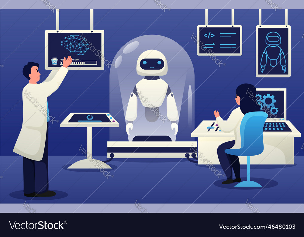 Artificial intelligence design Royalty Free Vector Image