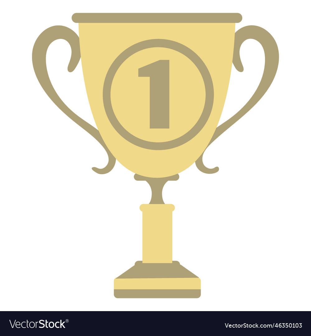 Award cup first flat Royalty Free Vector Image
