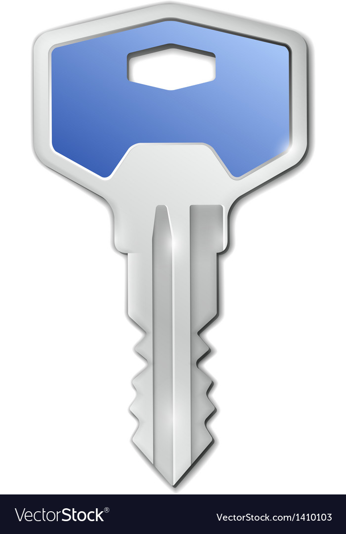 Blue key Royalty Free Vector Image - VectorStock