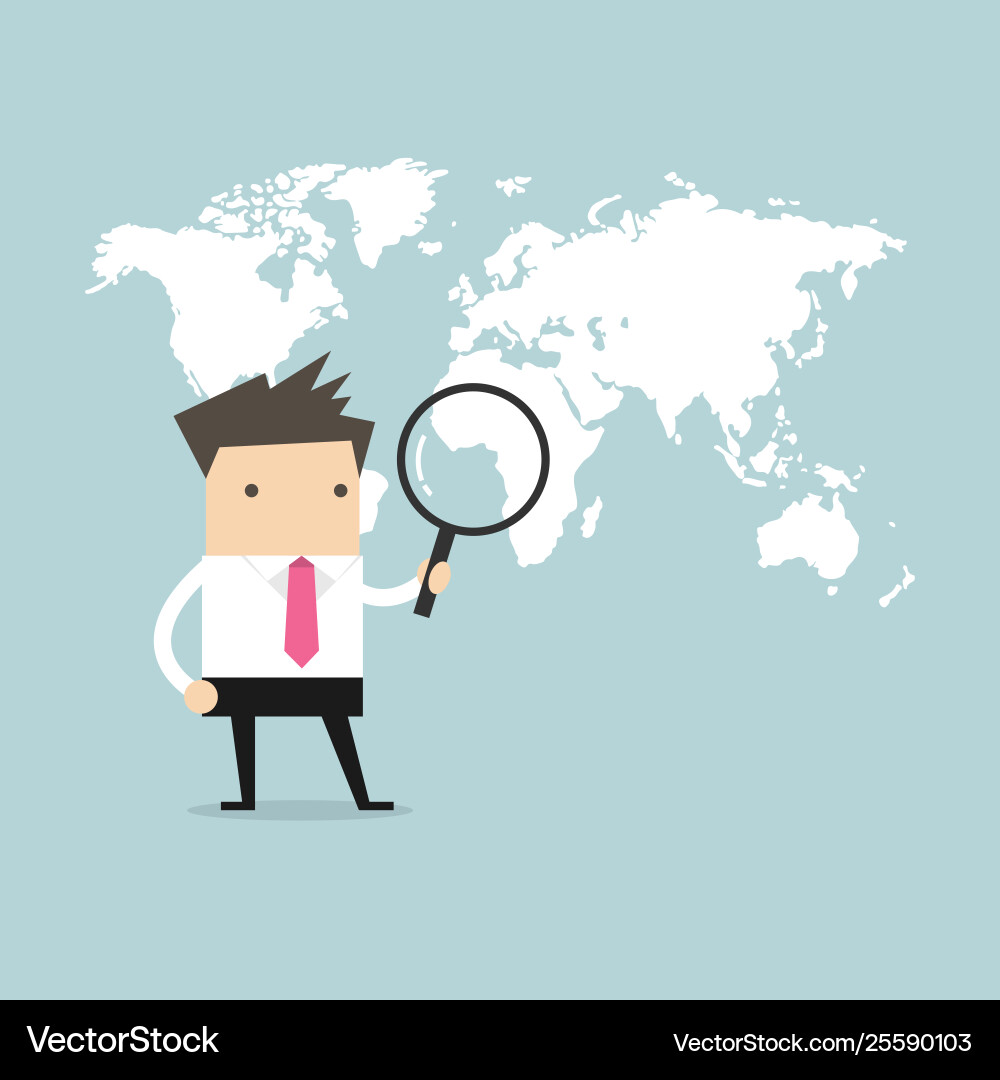 Businessman holding magnifying glass Royalty Free Vector