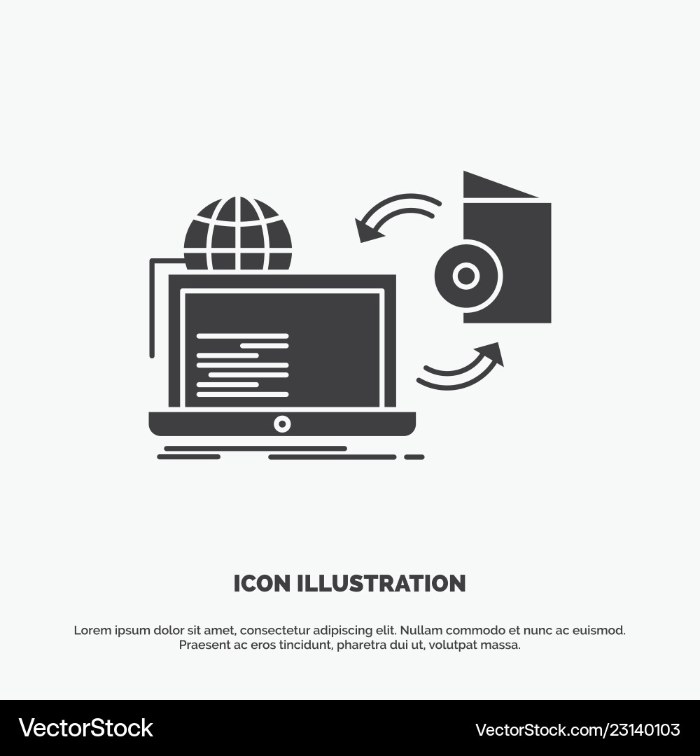 Disc online game publish publishing icon glyph Vector Image
