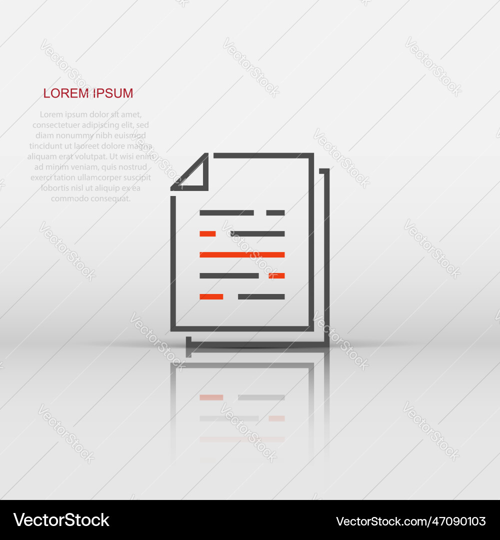 Document paper icon in flat style terms sheet Vector Image