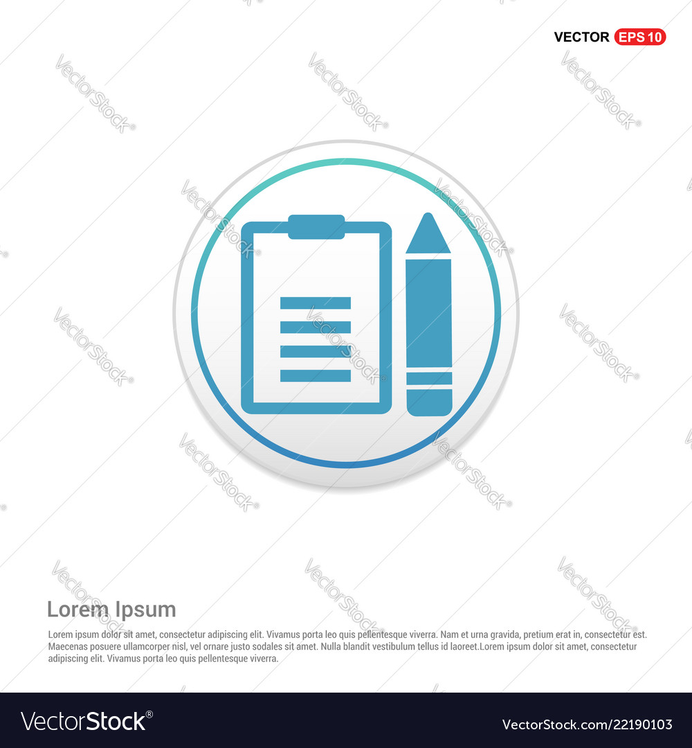 Edit document icon - white circle button Vector Image