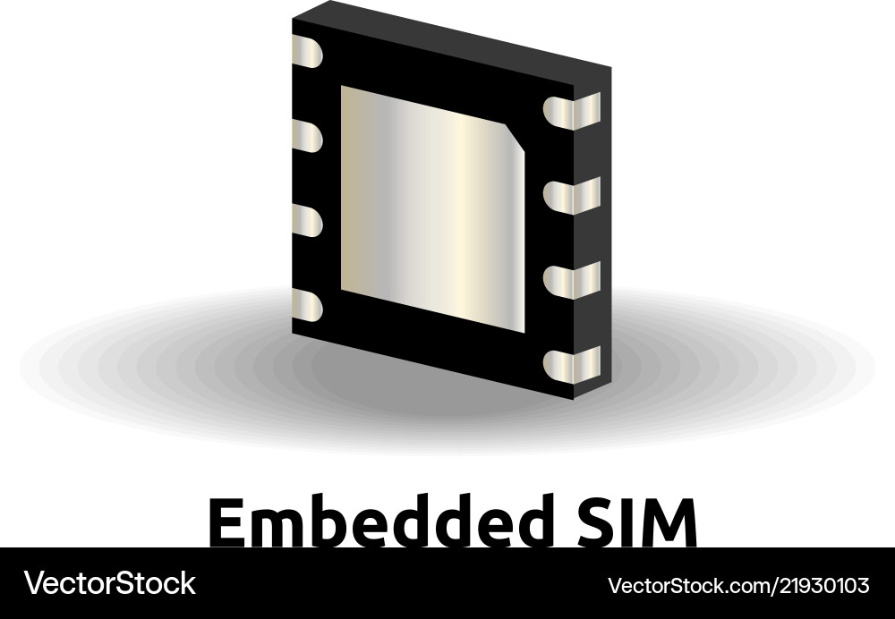 Esim embedded sim card icon symbol concept new Vector Image