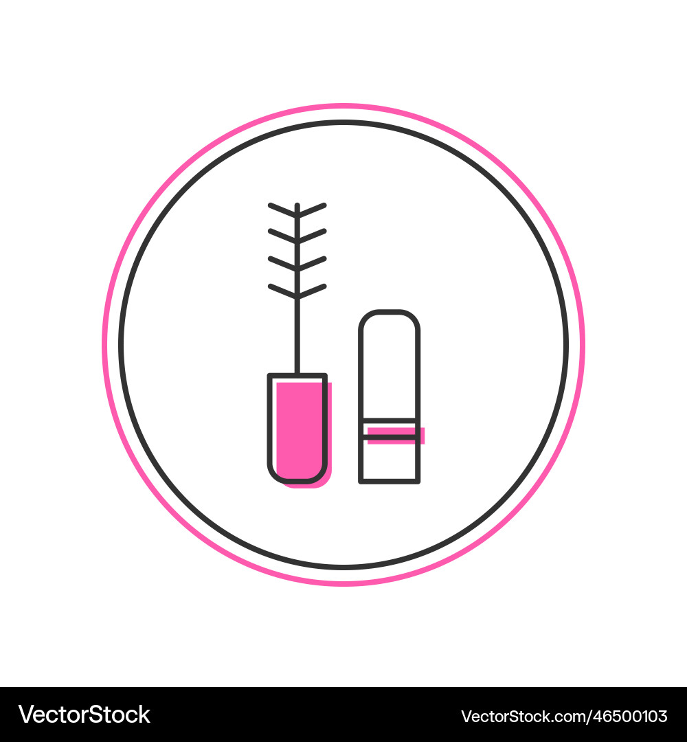 Filled outline mascara brush icon isolated Vector Image