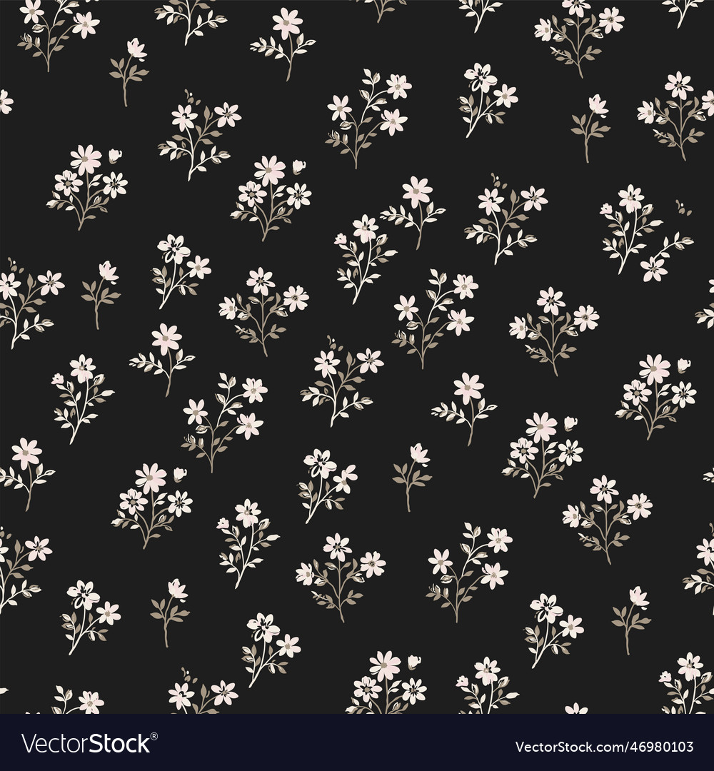 Floral pattern beautiful white flowers with gray Vector Image