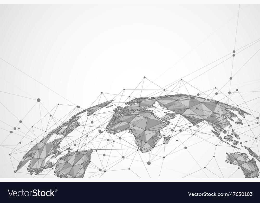 Global network connection world map point Vector Image