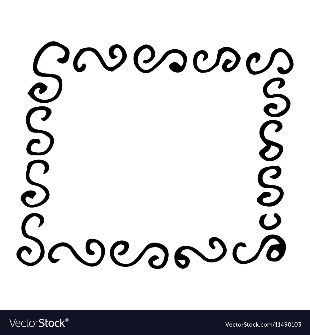 Hand drawn rectangle frame Royalty Free Vector Image