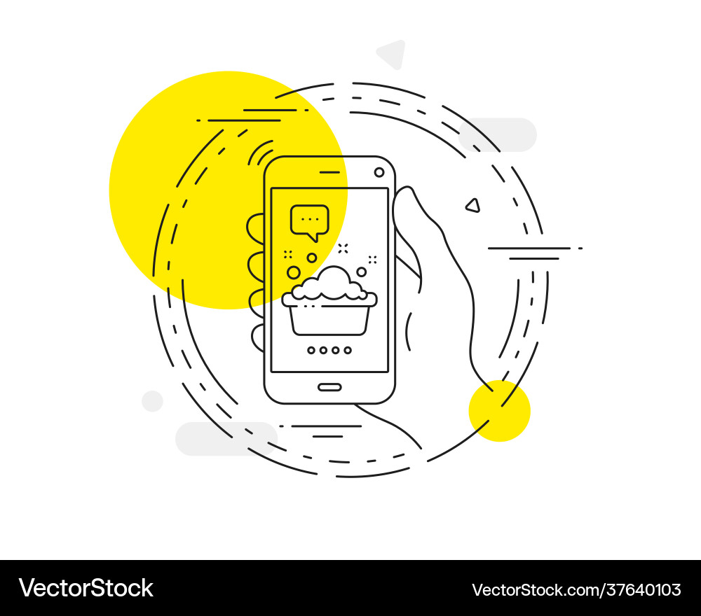 Hand washing line icon laundry service sign Vector Image