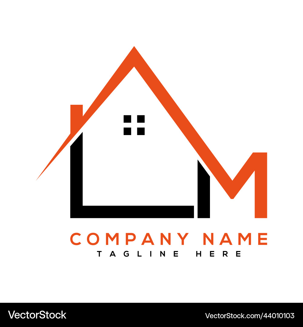 House icon template with m letter home creative Vector Image