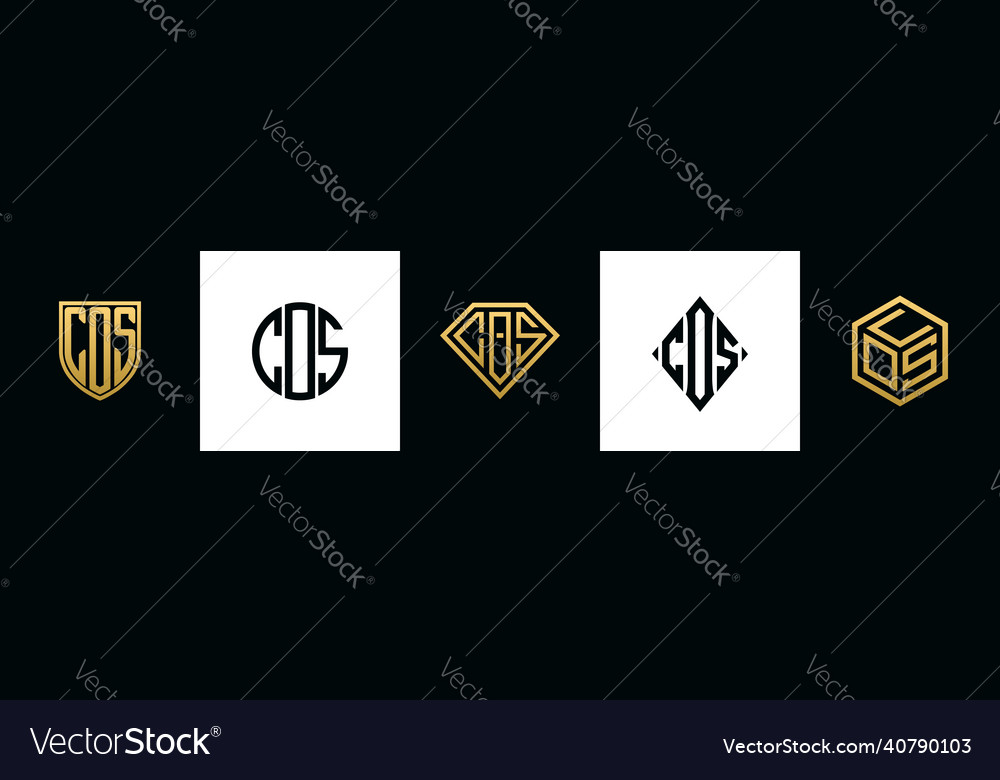 Initial letters cos logo designs bundle Royalty Free Vector
