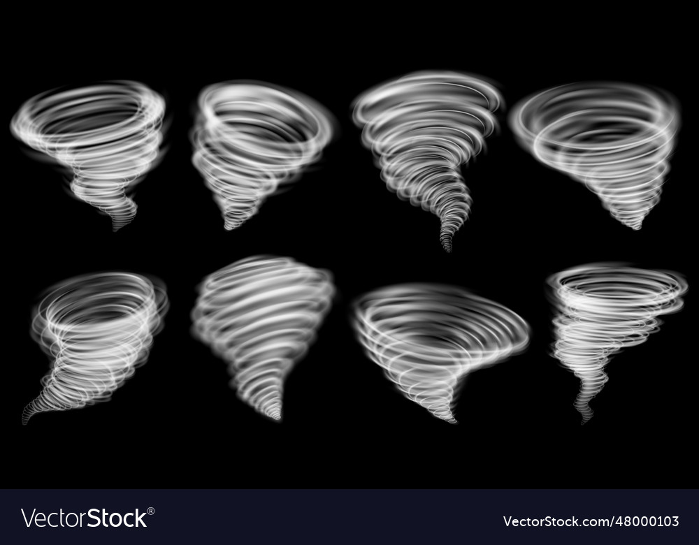 Realistic tornado hurricane air or tornadoes Vector Image