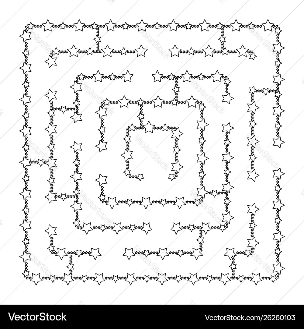 Simple square maze - starry sky game for kids Vector Image
