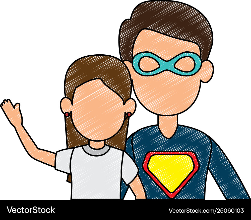 Super best dad with daughter characters Royalty Free Vector