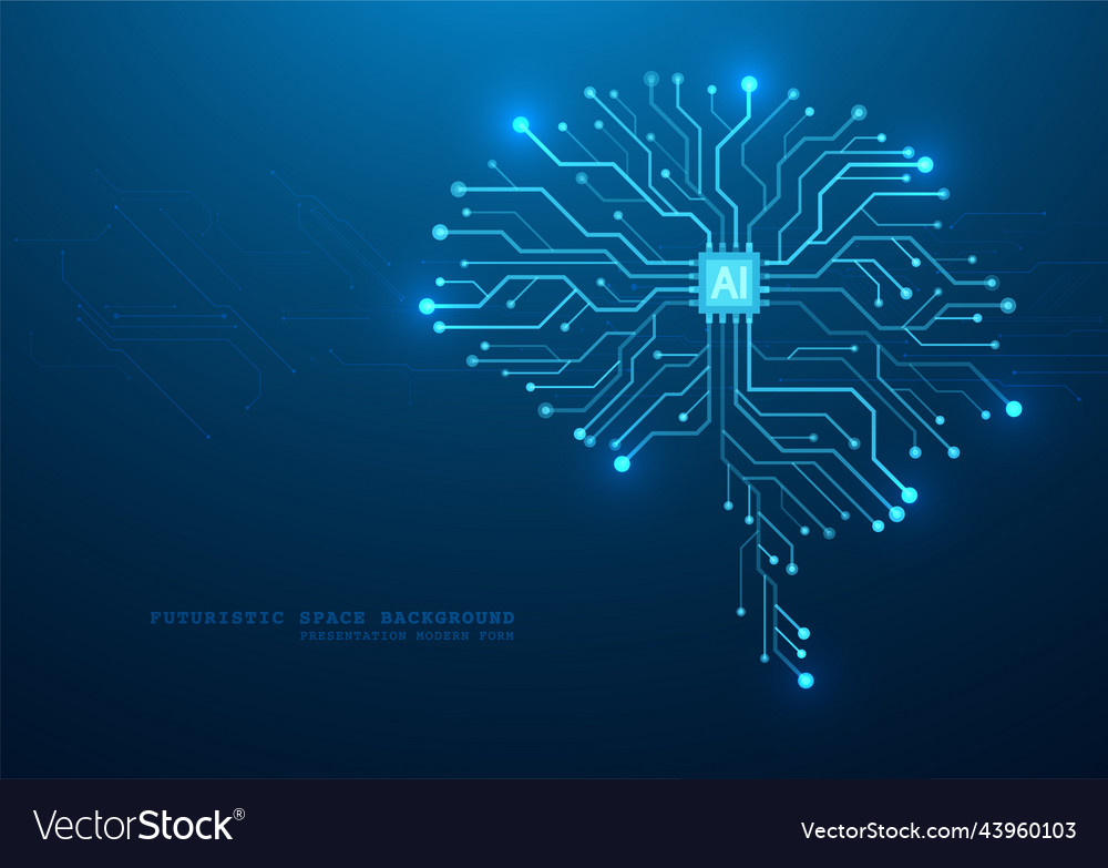 Technological brain and machine learning concept Vector Image
