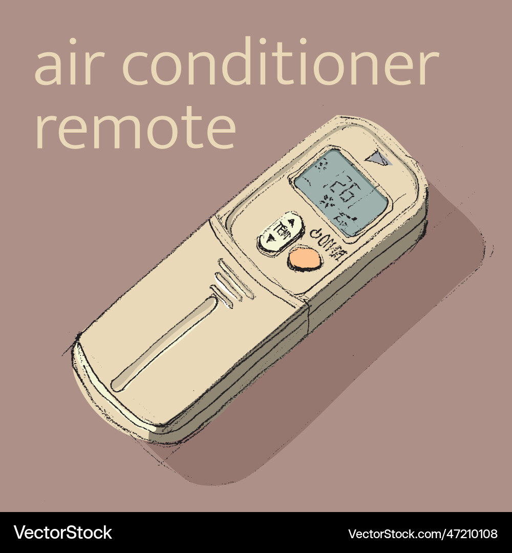 Air conditioner remote drawing sketch pencil style
