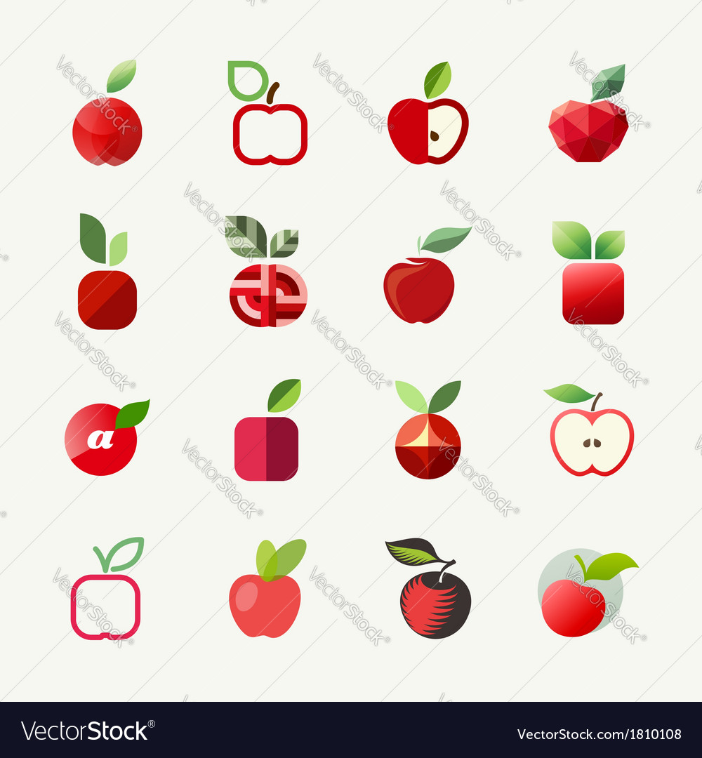 Apple logo templates set Elements for design Vector Image
