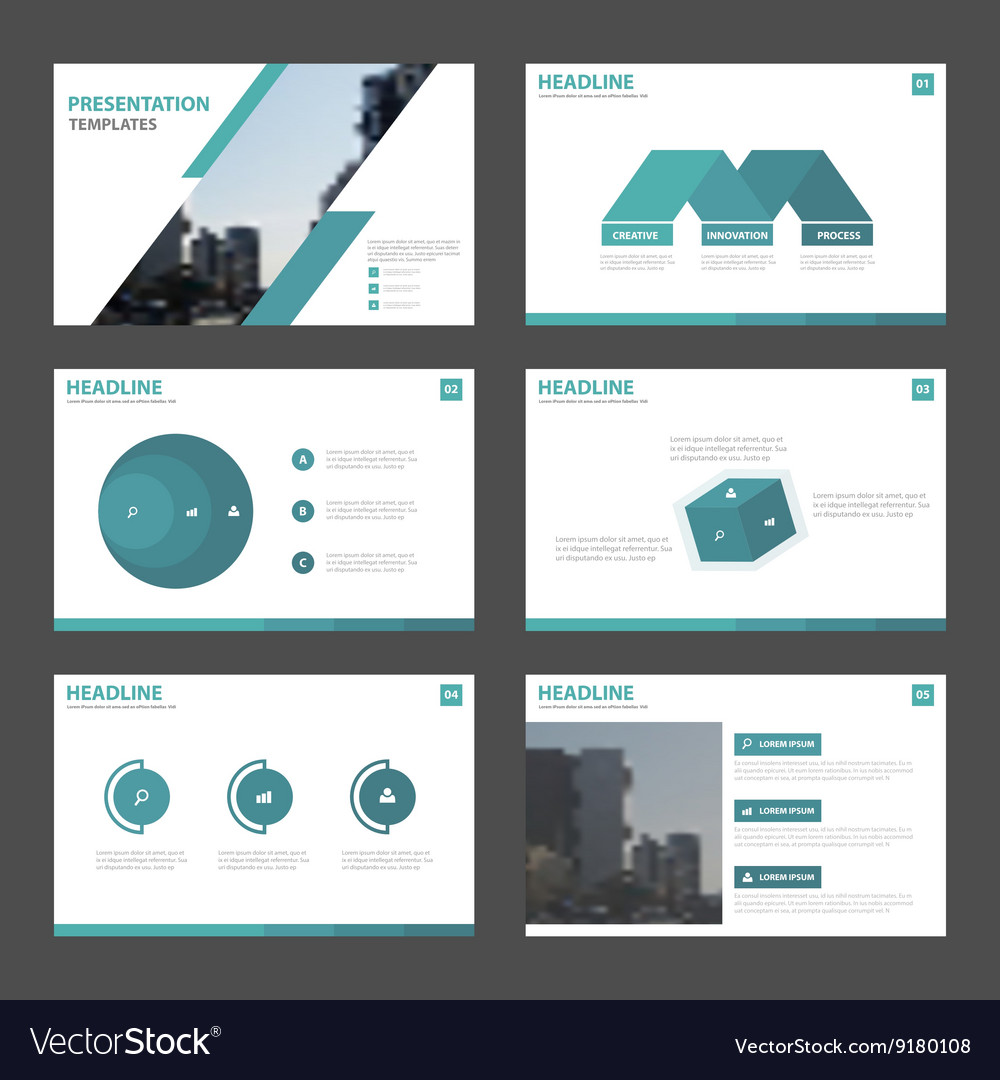 Blue presentation templates infographic elements Vector Image