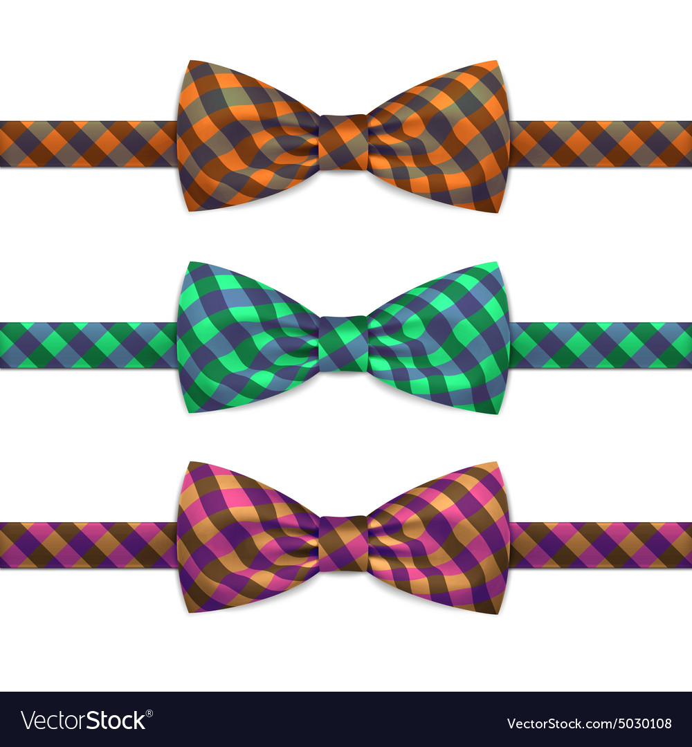 Bow tie bowtie set isolated on white Royalty Free Vector