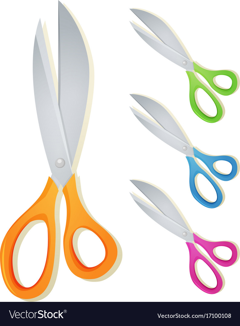 Cartoon scissors set Royalty Free Vector Image