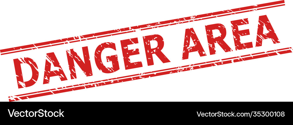 Danger area seal with distress surface and double Vector Image