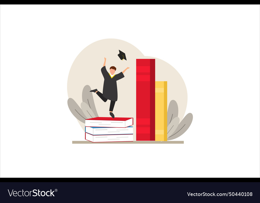 Graduation flat design Royalty Free Vector Image