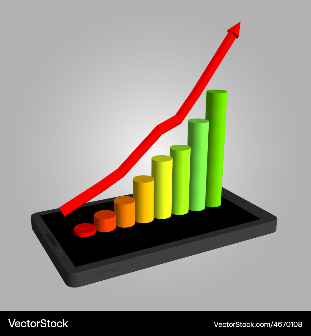 Infographics showing growth in sales Royalty Free Vector