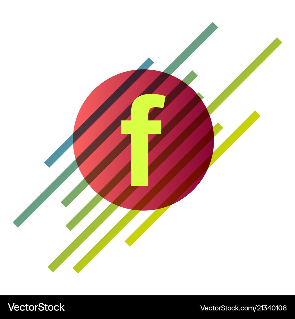 Letter f flat web icon or sign isolated on white Vector Image