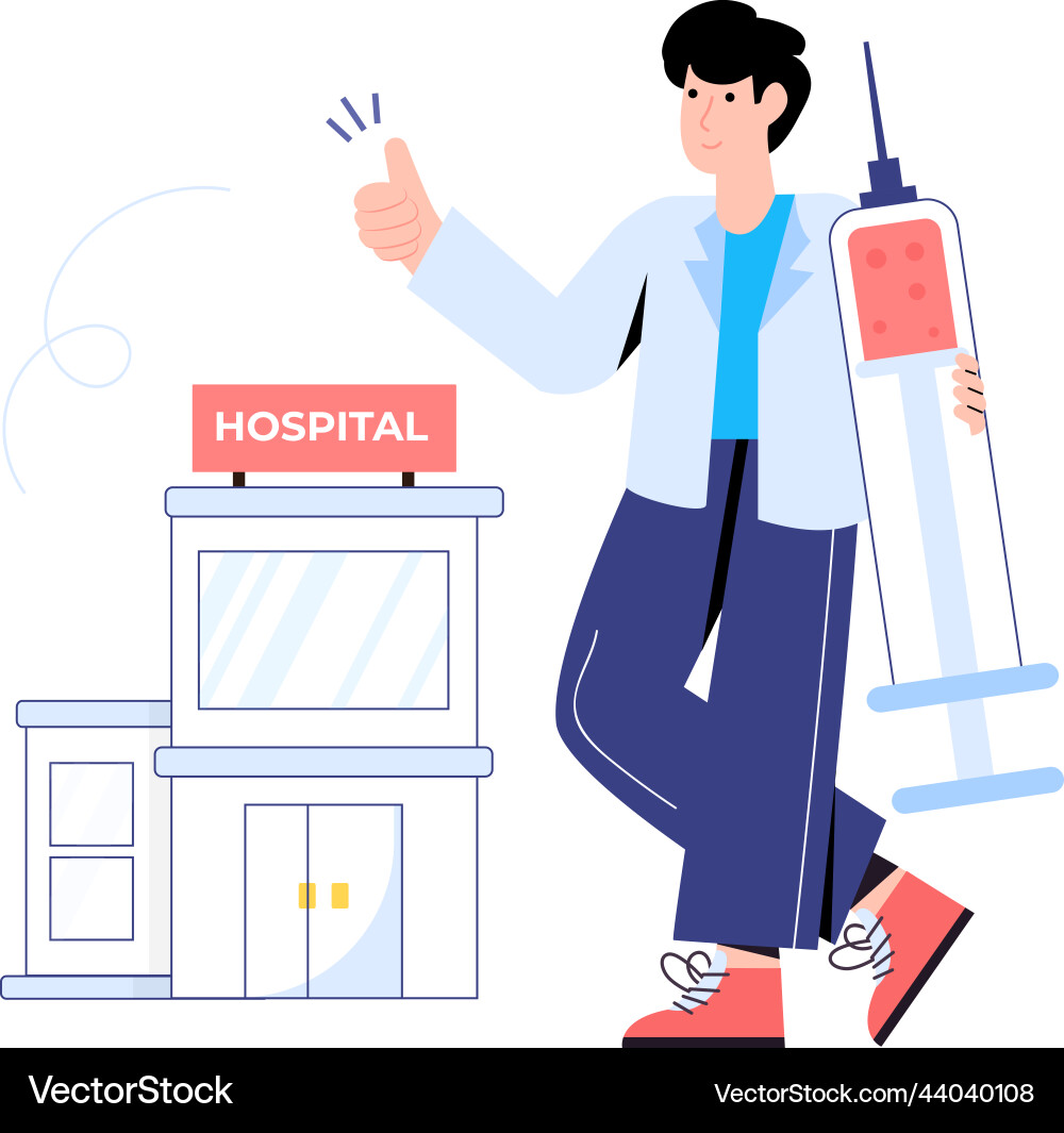 Modern flat of a hospital Royalty Free Vector Image