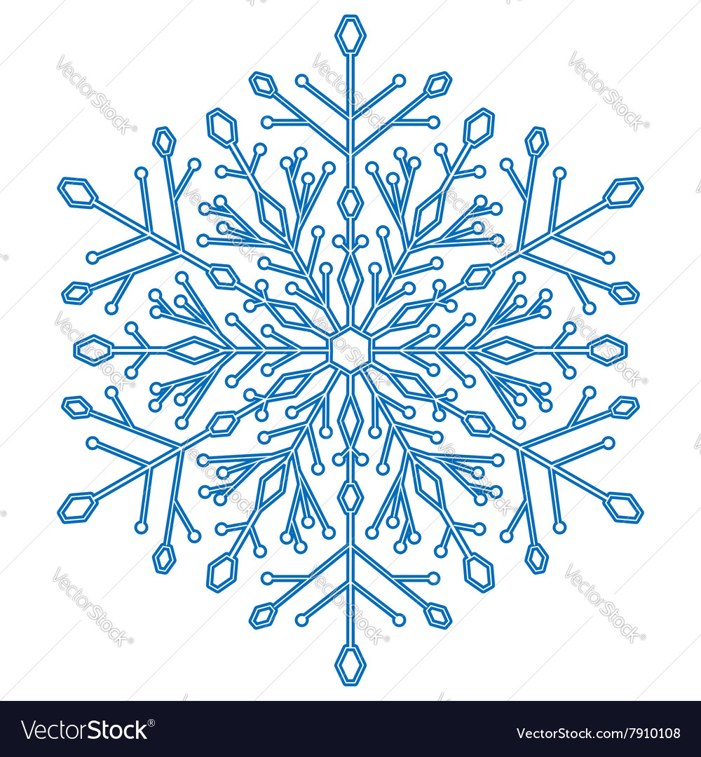 Pretty round snowflake Royalty Free Vector Image